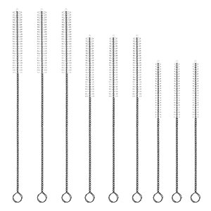 NUTJAM Set of 9 Straw Cleaner Brush Kit, Drinking Long Pipe Cleaner, Straw Cleaning Brush for Glass Silicone Metal Straws, Bottle, Tumbler, Sippy Cup, Tube