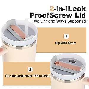 YTTL 40 oz Tumbler with Handle and Straw,1200ml Insulated Cup Reusable Stainless steel,Thermal insulation,leak proof Tumbler,Dishwasher Safe (Viridis)