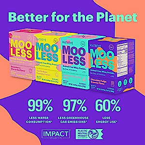 Natreve MOOLESS Animal Free Whey Protein Powder - 20g Lactose Free, Protein Powder with Amino Acids - Fudge Brownie, 10 Servings