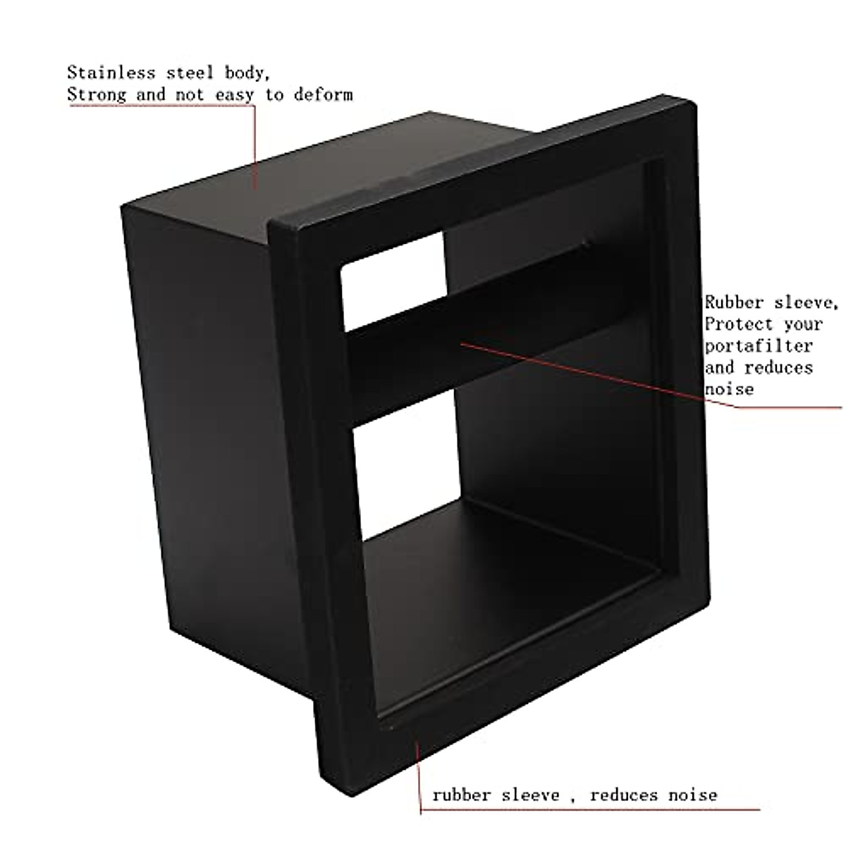 DIBTSA Espresso Coffee Ground Knock Box Chute, Built-in Desktop Waste Bucket, Stainless Steel Bottomless Knocking Residue Box (Rectangle)