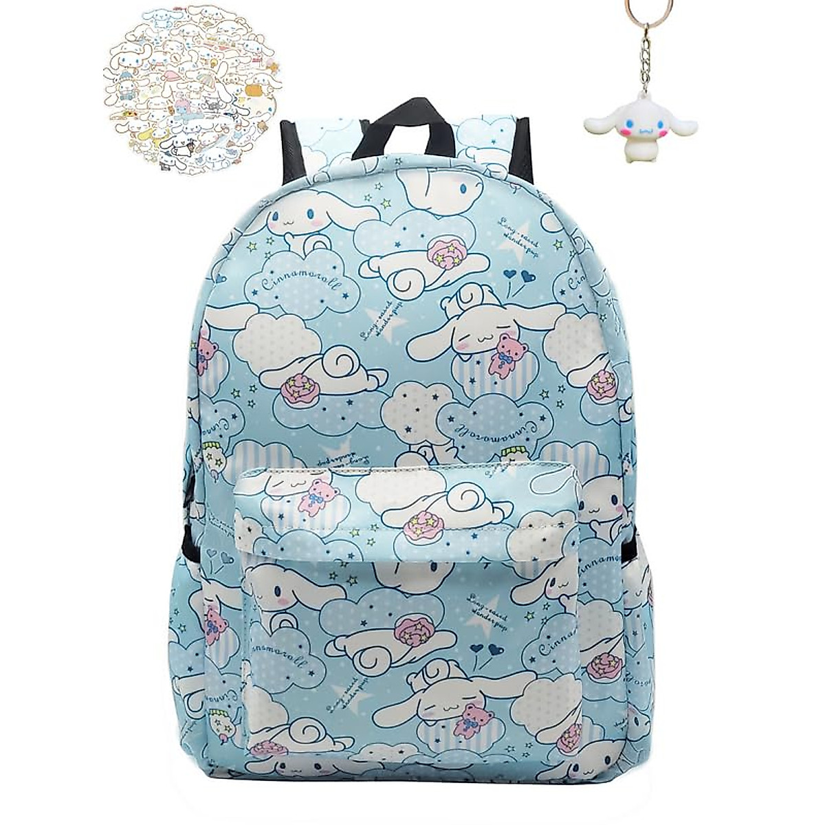 Back-packs for boys girl school-bag book-bags casual daypack laptop travel cute back-pack(School-bag + pendant + sticker)