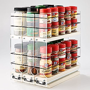 Vertical Spice - Cabinet Mounted Spice Rack Organizer - 3 Drawers, 30 Capacity - Sliding Cabinet Organizer - Pullout Shelves for Pantry Organization - Seasoning Storage - 6.9'' W x 10.75'' H x 10.6" D
