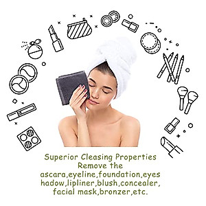 JEFFSUN Bamboo Wash Cloths, Makeup Remover Facial Cleansing Cloths, Super Soft and Gentle Face Towel for Delicate Sensitive Skin, Baby Washcloths (10X10 inch - Pack of 6)