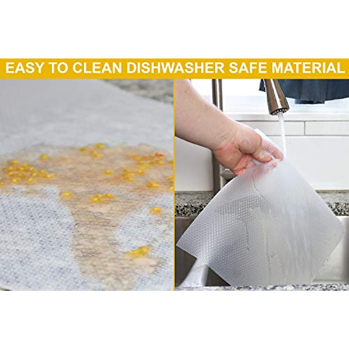 Clear Refrigerator Liners for Shelves Washable – 9 pc Customizable Washable Refrigerator Liners, Shelf Liners for Glass Shelves