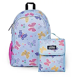 Wildkin 15 Inch Kids Backpack Bundle with Lunch Bag (Butterfly Garden)
