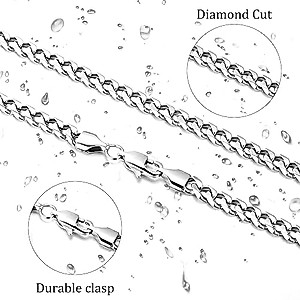 Matoa Mens Gifts - 5mm Silver Cuban Link Chain for Men - Mens Chain Necklaces - Stainless Steel Chain Necklaces for Men Women and Boys - Mens Chain 18, 20, 22, 24, 26, 28 Inch