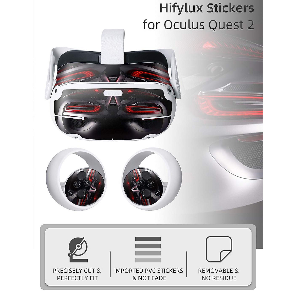 YYFRIEND Multiple Color Stickers Skin for Oculus Quest 2 VR Headsets and Controllers Sticker Protective Decal Accessories