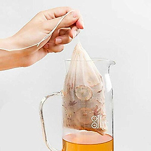 TamBee 200 Pack Disposable Tea Filter Bags Tea infusers 4" x 6" Empty Muslin Drawstring Seal Filter Tea Bags Drawstring Herb Loose Tea bag for Brew Tea Cold Brew Coffee（4" x 6" /10 x 15cm）