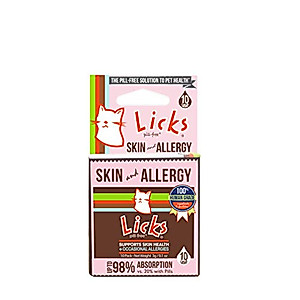 Licks Pill-Free Cat Skin and Allergy - Omega 3 Cat Allergy Relief - Cat Vitamins & Supplements for Itchy Skin - Turmeric Supplement for Cat Skin - Gel Packets - 10 Use