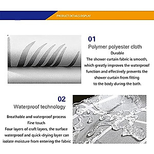 RUNYAO Happy-HAT 4 Piece Infant Shower Curtain Sets,Bathroom Sets with Rugs and Accessories,with Including Square Non-Slip Floor Mat-U-Shaped Mat-Toilet Lid Cover Mat and Shower Curtain -71"x71"