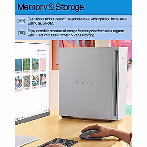 HP Envy Desktop PC, NVIDIA GeForce RTX 3070 Ti, 12th Gen Intel Core i7-12700, 16 GB SDRAM, 1 TB SSD, Windows 11 Home, Wi-Fi 6 & Bluetooth, 10 USB Ports, Pre-Built PC Tower (TE02-0030, 2022)
