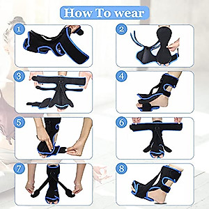 MMPANG Plantar Fasciitis Night Splint, Plantar Fasciitis Brace, Adjustable Elastic Night Splint for Plantar Fasciitis, Heel, Ankle, Arch Foot Pain, Achilles Tendonitis