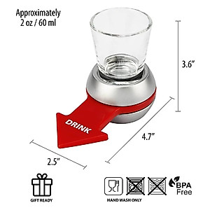 Barbuzzo Retro Spin the Shot Game - The Drinking Game Where Everybody Wins - Let the Spin Decide Your Fate - Great Gift for Home Entertaining, Parties, Tailgates, & Celebrations