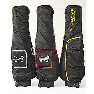 A99Golf Travel Mate with Cover Skin Wheeled W. TSA Lock Air Porter Golf Travel Bag cart Bag Golf Bags Golf Travel Cover( Blk/Grey)