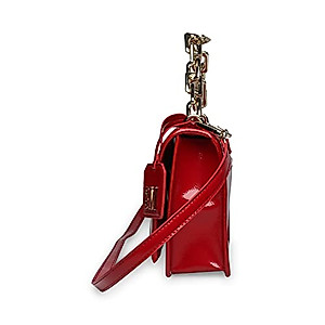 Steve Madden Matters Patent Woven Crossbody, Red