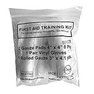 Box of 100 First Aid Training Kits, Basic, MCR Medical
