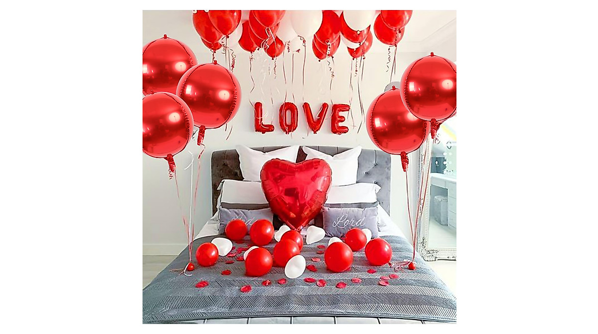 RUBFAC 22" Red Metallic Balloons for Any Party