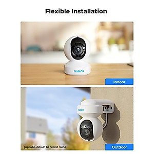 REOLINK E1 Outdoor PoE - 4K PTZ Outdoor Home Security System, PoE IP Camera with 3X Optical Zoom & Auto Tracking, 355° Pan & 50° Tilt, Color Night Vision, Human/Vehicle/Pet Detection, 2 Way Talk