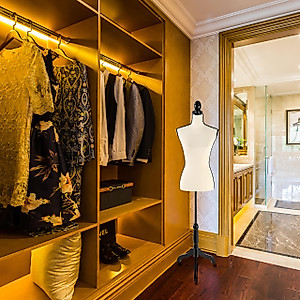 DRDINGRUI Female Dress Form,Sewing Mannequin Body, Torso Body with Tripod Wood Base for Clothes Display,Window Display