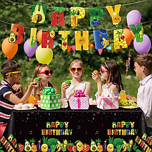 Zhehao 171 PCS Dancing Fruit Party Decorations Include Fruit Birthday Tableware Set Fruit Theme Banner Summer Fruit Party Tablecloths for Dancing Fruit 1st Birthday Baby Shower Party Supplies Decor