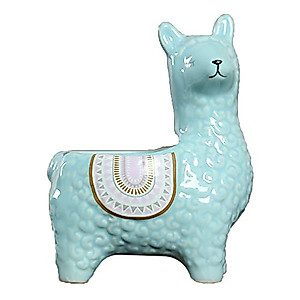 Cabilock Ceramic Animal Succulent Planter Cute Alpaca Flower Pot Small Desk Lama Figurine Cactus Air Plant Stand Holder for Home Decor Gift Random Color