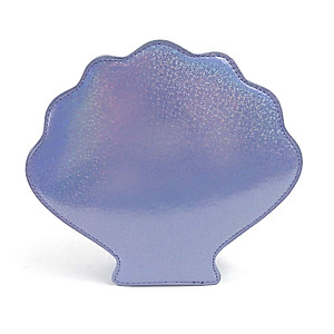 Hologram Laser Shell Shoulder Bags Pearl Cross-body Chain Purse Bags for Womens(Purple)