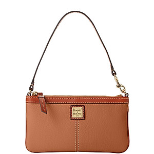 Dooney & Bourke Handbag, Pebble Grain Large Slim Wristlet - Caramel