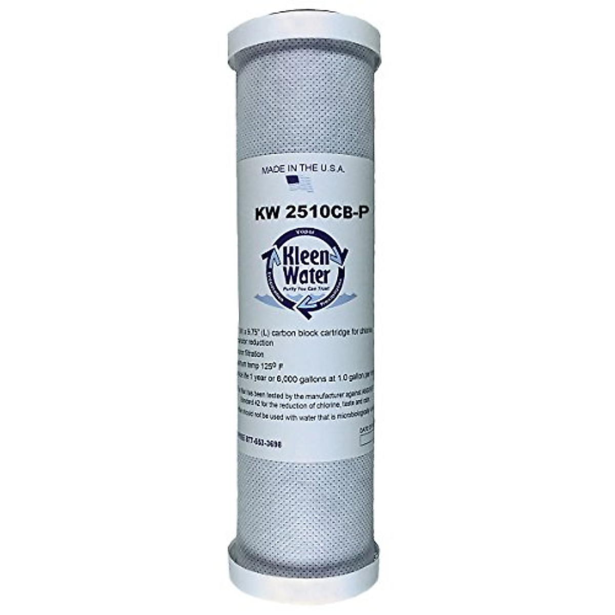 KleenWater Filter Compatible with GE GXWH04F, GXWH20F, GXWH20S & GXRM10, KleenWater KW2510CB Carbon Block Replacement Cartridge, Set of 3, Includes (1) O-Ring