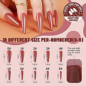 Teenitor Long Coffin Press On Nails Full Cover Color Nail Tips, 576pcs Fake Nails, Long Ballerina False Nails, 24 Colors Glue On, Acrylic Nail Clipper, Nail Art Stickers for DIY Fake Nails
