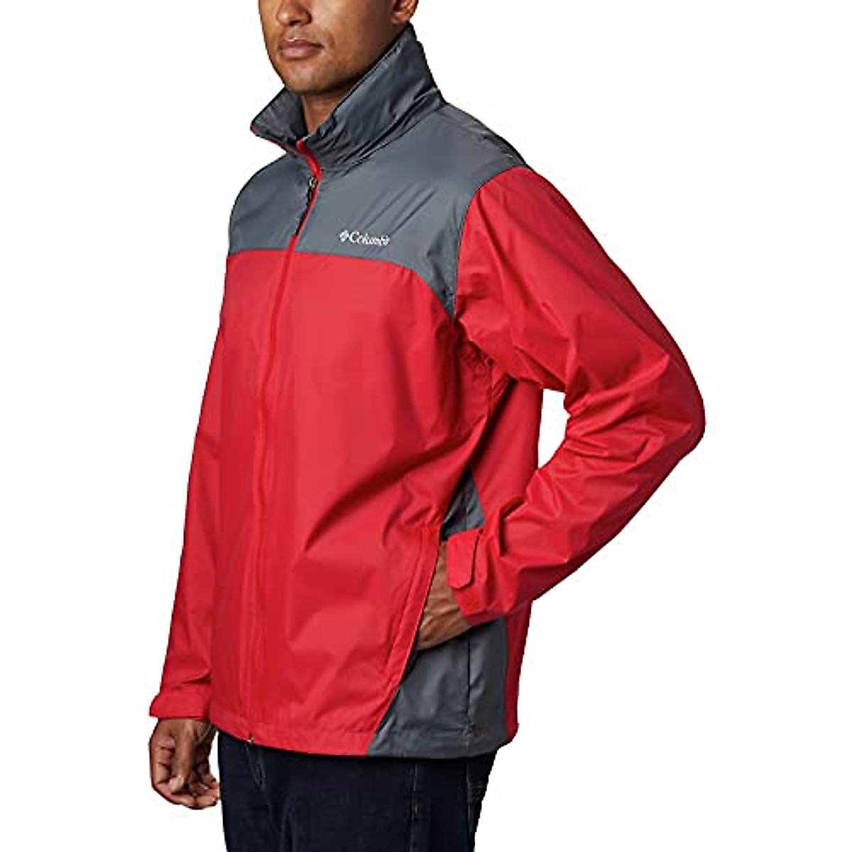 Columbia Men's Glennaker Lake Rain Jacket, Mountain Red/Graphite, Large
