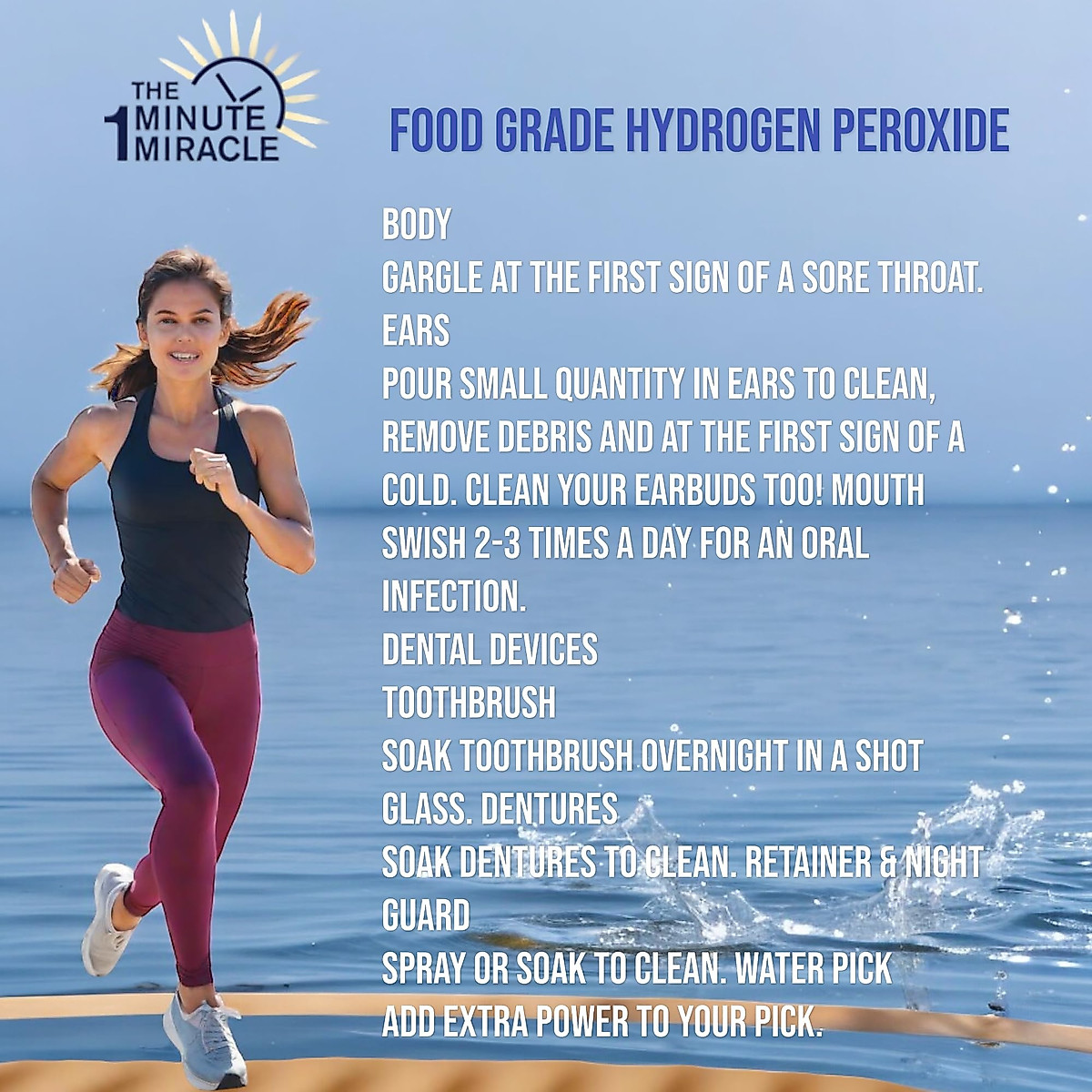 3% Food Grade Hydrogen Peroxide - 16 oz Bottle - 2 Droppers - Recommended by The One Minute Cure Book. The Choice by Professional, Alternative Medicine, and Homeopathic Communities.