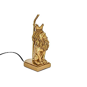 Creative Co-Op Lion Shaped Table Lamp with Black Shade