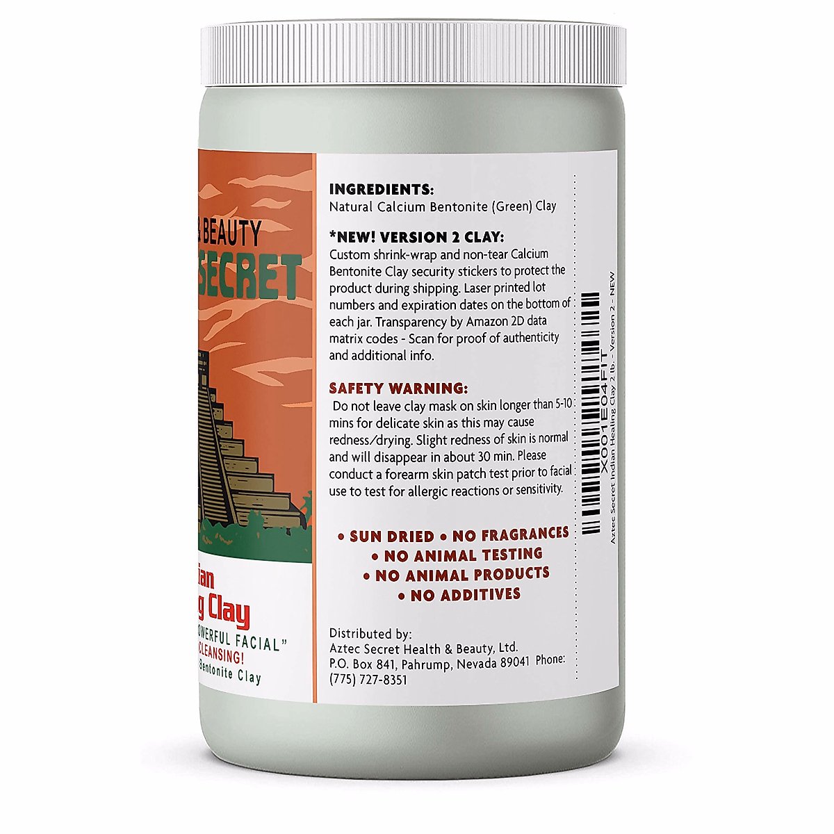 Aztec Secret – Indian Healing Clay 2 lb – Deep Pore Cleansing Facial & Body Mask – The Original 100% Natural Calcium Bentonite Clay – New Version 2