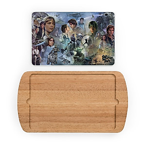 PICNIC TIME Star Wars Billboard Glass Top Cheese Board, Serving Platter, Cheese Boards Charcuterie Boards, (Parawood)