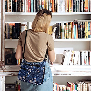 Kamo Crossbody Bag for Women - Multi-pocket Shoulder Bag Lightweight Messenger Bag Casual printed Purse Handbag Travel Bag