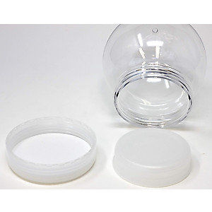 Bulk Case Pack of 24 - Clear Plastic Water Globe Snow Globes with Screw Off Cap, 4 Inch Diameter, Great for DIY Snow Globes