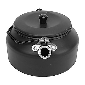 Lightweight and Portable Tea Kettle Ergonomic Handle Exquisite Texture for Home Coffee Shops Camping (Black)