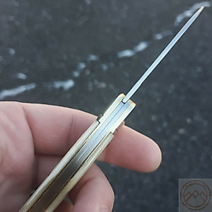 Canoe Open Folding Pocket Knife Stainless Steel Blade White Smooth Bone Handle Outdoor Survival Hunting Knife for Camping by Survival Steel