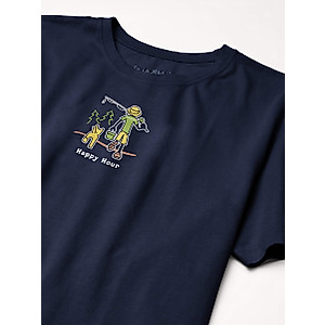 Life is Good Men's Crusher T, Short Sleeve Cotton Graphic Tee Shirt, Happy Hour Fishing, Darkest Blue, X-Large