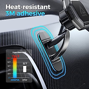 ADIUPUL Magnetic Phone Holder for Car, [Super Strong Magets & Ultra Stable] Suction Magnetic Car Mount Aluminium Alloy Structure, Handsfree Dashboard Window Car Mount Compatible with All Phones