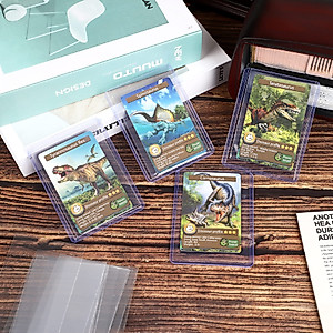 Card Sleeves, SEPGLITTER 160Pcs Hard Plastic Trading Card Sleeves 60Pcs Hard Plastic Card Sleeves and 100Pcs Clear Soft Sleeves for Baseball Card Protective Cards Game Cards Sports Cards(3 x 4 Inch)