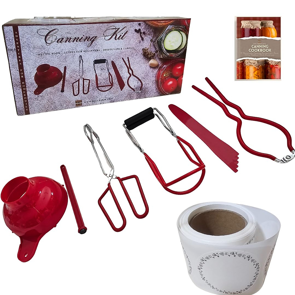 Canning Supplies Starter Kit | Canning For Beginners | Canning Kit | Canning Supplies Jar Wrench, Debubbler For Canning, Jar Lifter, Canning Tongs, Lid Lifter, Canning Funnel, Canning Labels