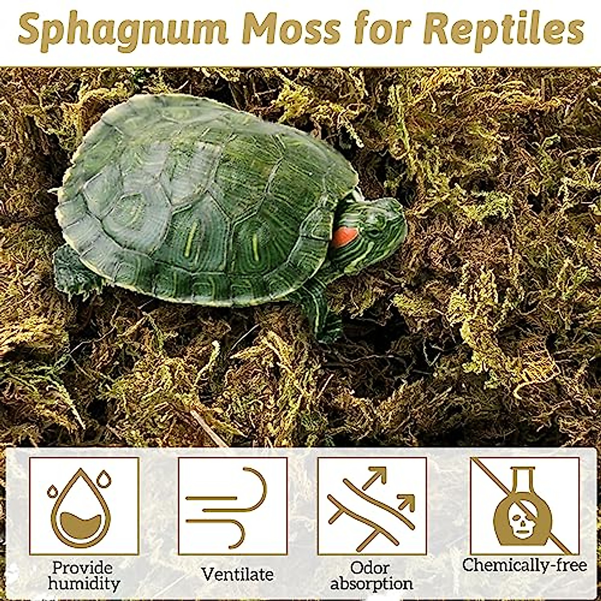 kathson Sphagnum Moss for Reptiles, 17.5 Oz Natural Dried Moss, Reptiles Peat Moss, Natural Sphagnum Moss, Frog Moss for Leopard, Long Fibered Dried Moss for Tortoise/Bearded Dragon/Snake/Lizard