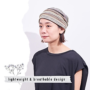 CHARM Men Summer Beanie Knit - Women Hipster Slouchy Hat Boho Street Crochet Fashion Cap Beige