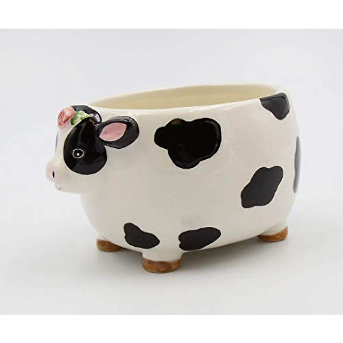 Cosmos Gifts Fine Ceramic Country Barnyard Milk Cow Candy Dish Bowl, 5-1/8" L