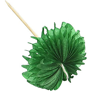 Amscan 401200 Palm Tree Honeycomb Picks - Pack of 12 | 4" - Green