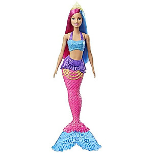 Barbie Dreamtopia Mermaid Doll with Pink & Blue Hair & Tail, Plus Tiara Accessory