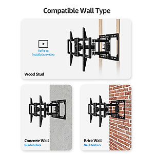 MOUNTUP Large TV Wall Mount for Most 37-82'' TVs, Premium Ball Bearings Design for Ultra-Slim OLED TVs Smooth Swivel & Extension, TV Mount Bracket Articulating Arm Holds 100LBS, Max VESA 600x400mm