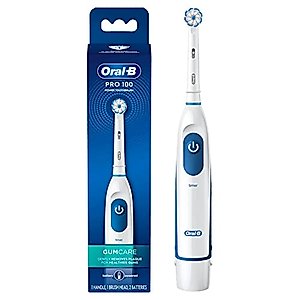 Oral-B Pro 100 GumCare, Battery Powered Electric Toothbrush, White