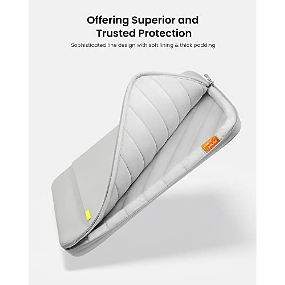 tomtoc 360° Protective Laptop Sleeve for 16 Inch MacBook Pro M1 Pro/Max A2485 A2141 2021-2019, Ultrabook Notebook Bag Case with Accessory Pocket, Shockproof, Water-Resistant, Lightweight, Gray